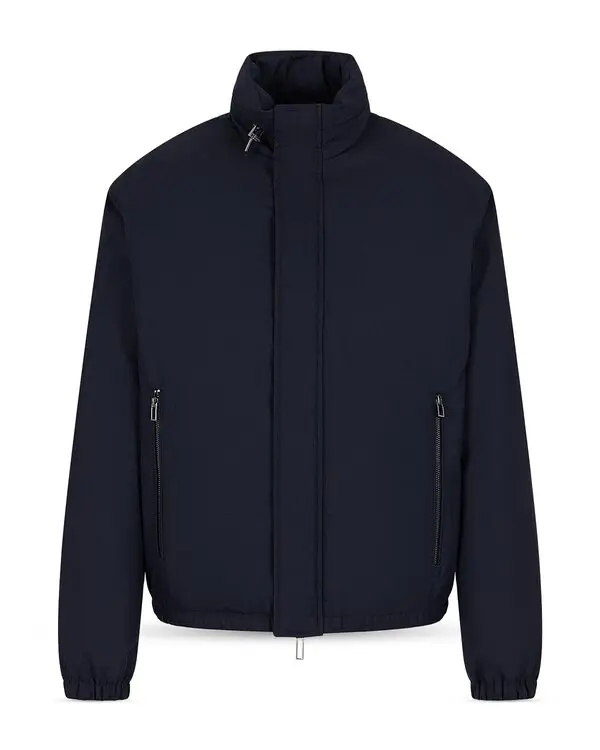 Emporio Armani Blouson Jacket In Solid Blue - 40% Off | Editorialist
